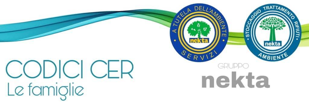 Codici EER gestiti - Codice Europeo dei Rifiuti - Nekta Ambiente